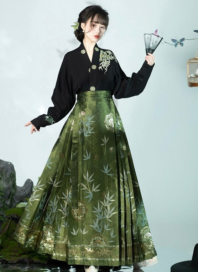 Ming Dynasty Modern Hanfu, Mamianqun, Bamboo Grove (Preorder) – Hanfu Story